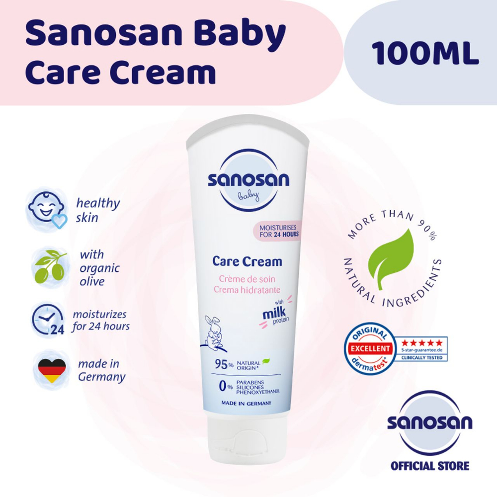 Sanosan Organic Baby Care Cream Tube for Babies Face and Body 100ml ...