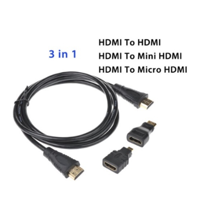 Full HD 3 in 1 High Speed HDMI to Mini/Micro HDMI Adapter Cable for PC ...