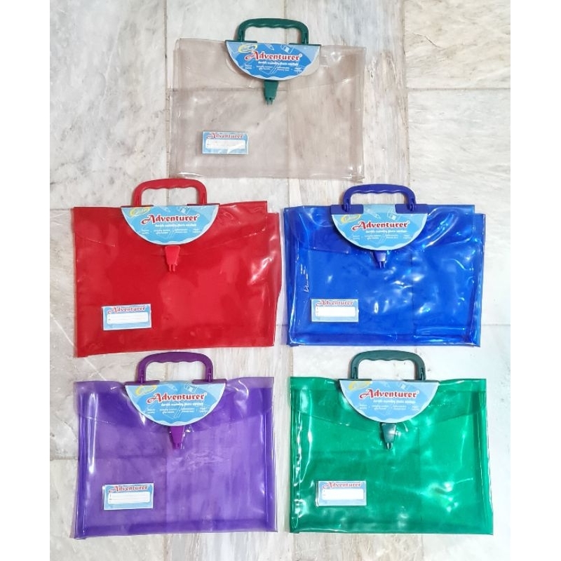 25x32cm Adventurer Short Durable Plastic Expanding Envelope Pushlock ...