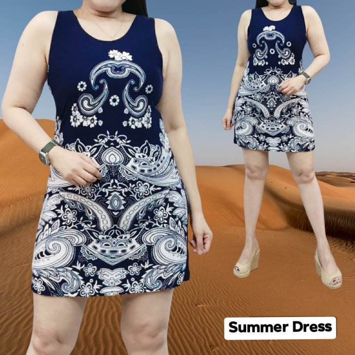 D54 Sexy Sando Mini Dress Sleeveless Korean Style Fashion Free Size Fit ...