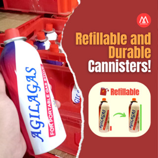 REFILLABLE Premium Butane Gas Canister Agila Gas 170g content | Shopee ...