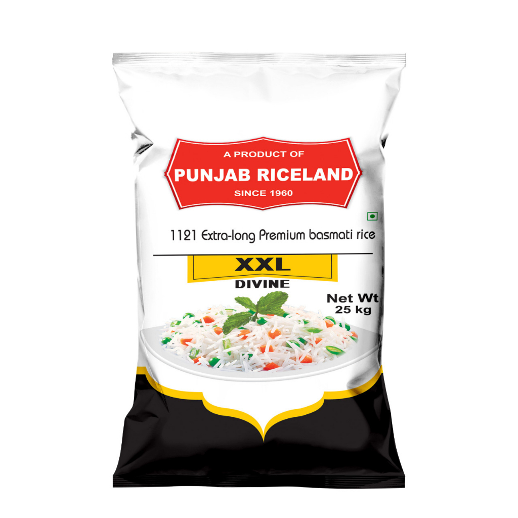 Punjab Riceland Basmati Rice XXL 1kg Long Grains, Divine Basmati Rice ...
