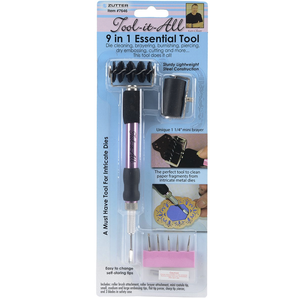 Zutter Tool it All Die Cutting Cleaner Brush Piercer Brayer Cutter ...