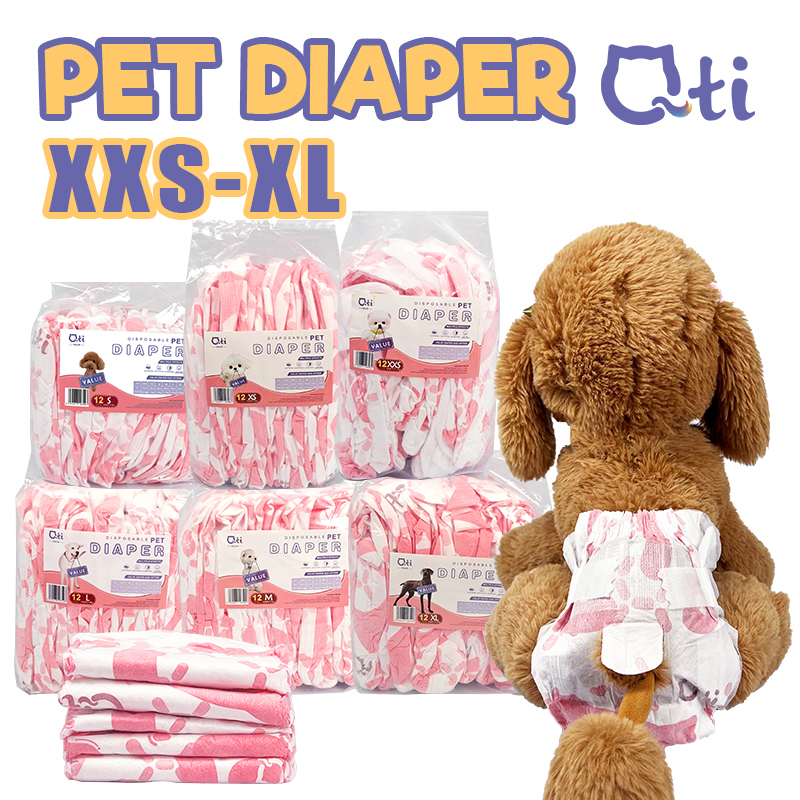 Qti Pet Dog and Cat Diaper XXS XS S M L XL Female Male Dog Diapers Pet Diapers | Shopee Philippines