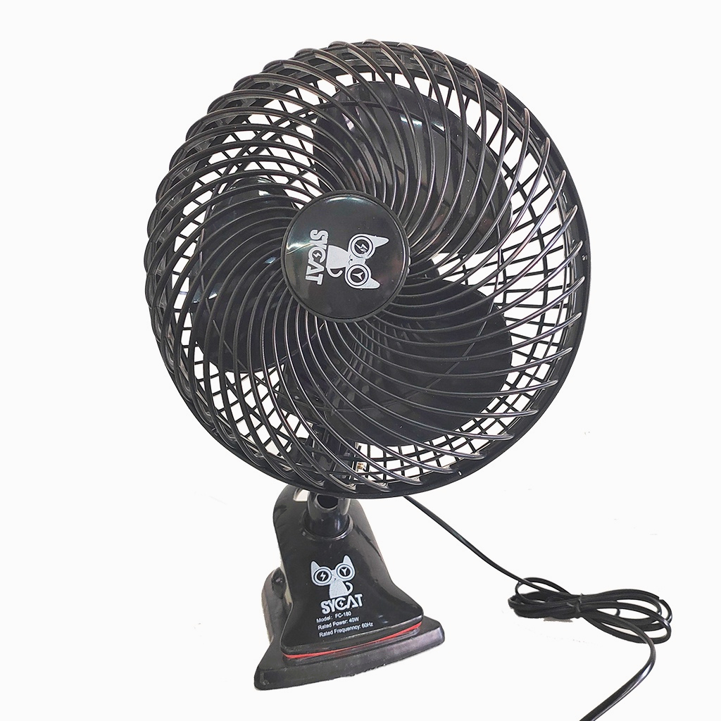 SYCAT 40W Clip Fan With Stand Electric Fan Two-Speed Wind Desk Fan Clip ...