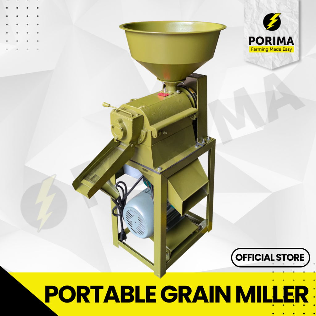Porima Portable Grain Miller (Cracked Corn, Grits, Rice, Paddy, Milling ...