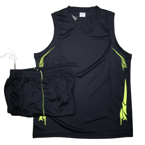 BASKETBALL TERNO FOR ADULT SPORT JERSEY PLAIN COLOR BLACK WITH NEON ...