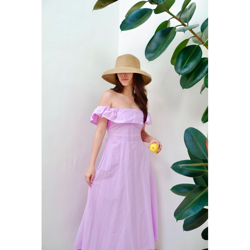 Off Shoulder Self Tie Maxi Dress Taytayoriginal Shopee Philippines