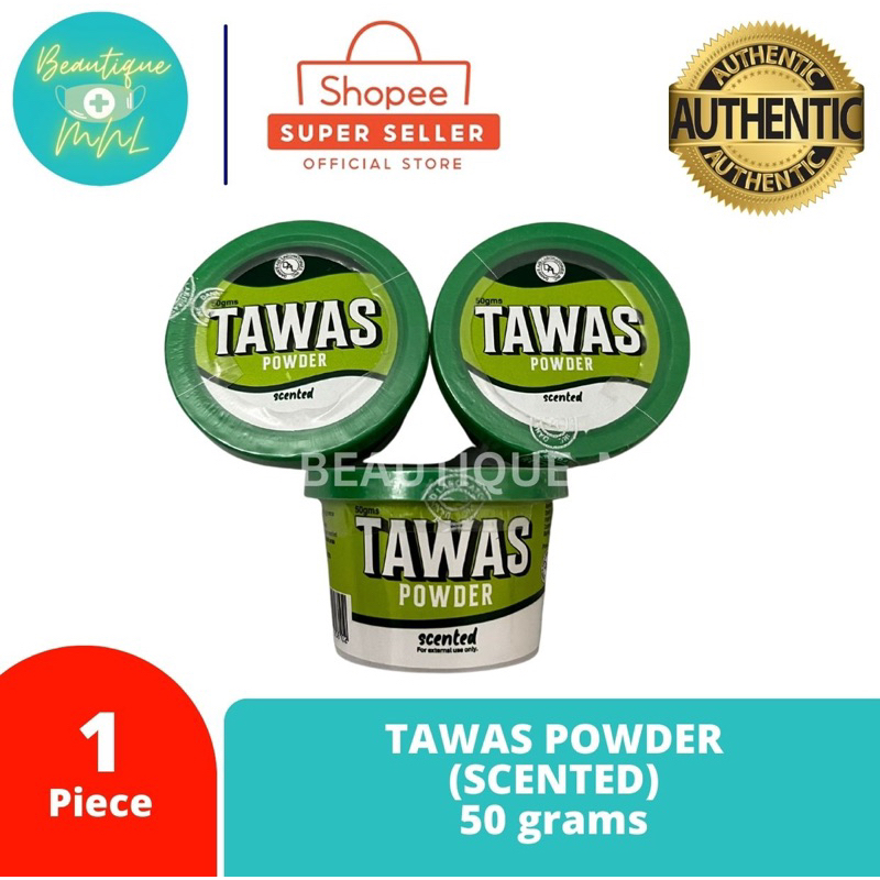 TAWAS whitens and removes odor Powder 50 grams (SCENTED) | Shopee ...