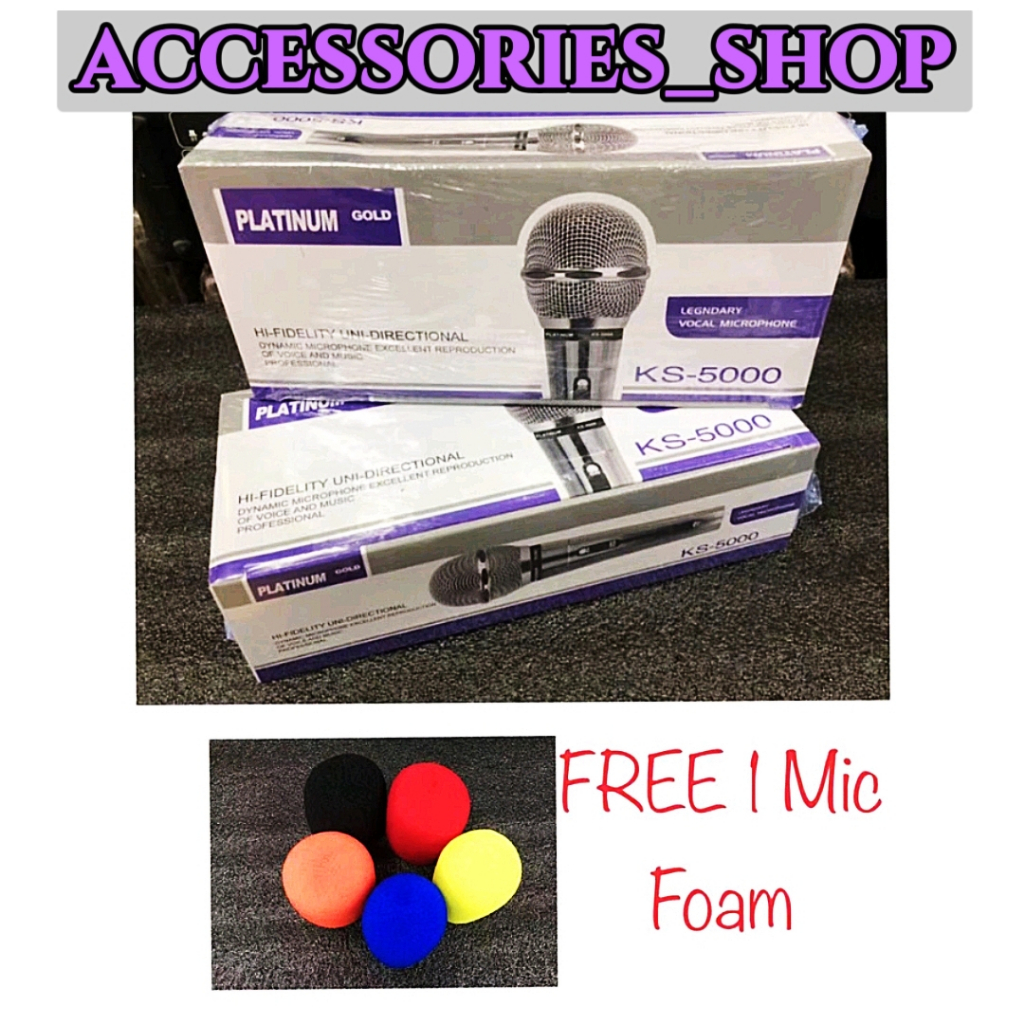 Microphone Platinum KS-5000 Gold Karaoke microphone with 10 meters wire ...