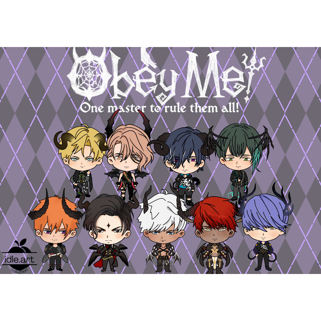 Obey Me! Characters Sticker Collection (Demon Form) (Full Set Only ...