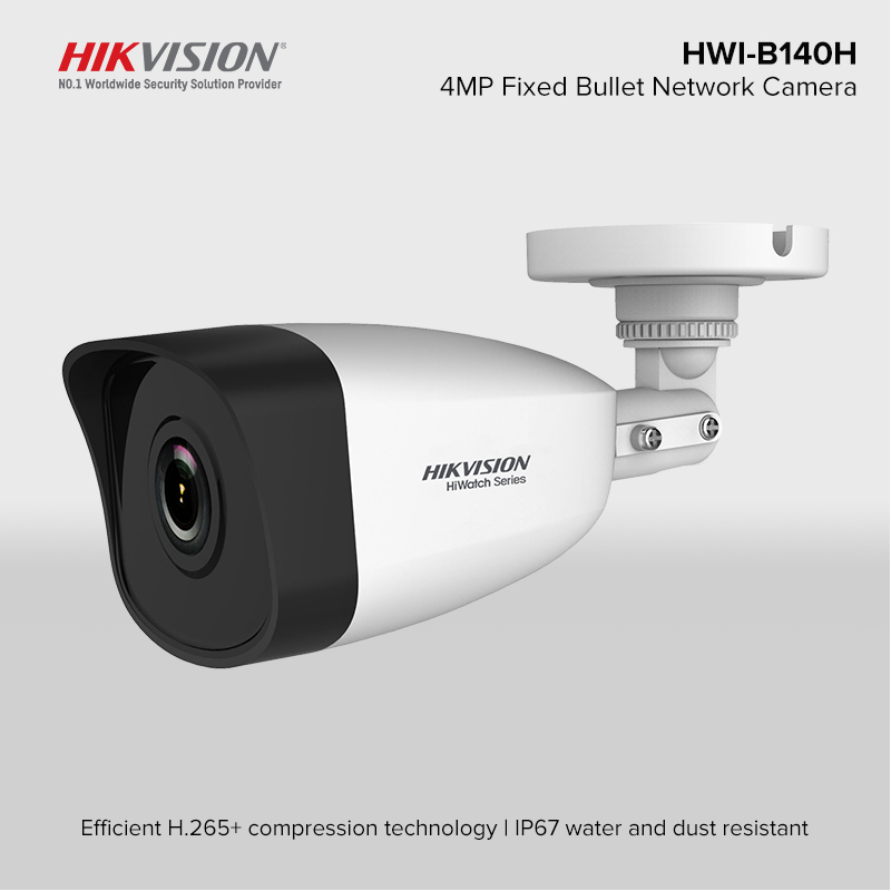 Hikvision HiWatch HWI-B140H 4MP Network Bullet Camera| IP Camera | POE ...
