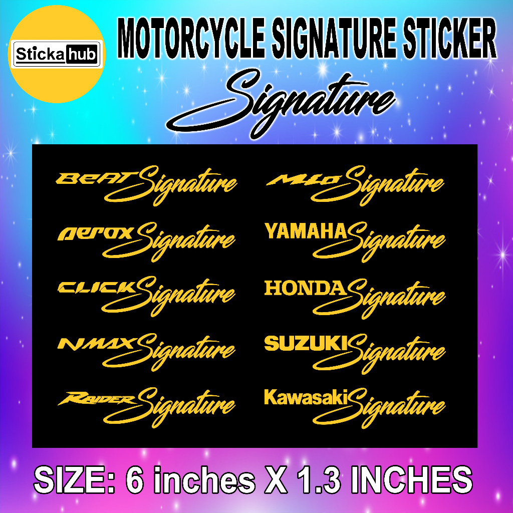 MOTOR CYCLE SIGNATURE STICKER,WATERPROOF,DECALS FOR MOTORCYCLE, VINYL ...