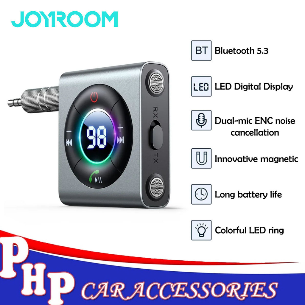 Joyroom Bluetooth 5.3 AUX Adapter Transmitter Receiver 2 in 1 Enhanced ...