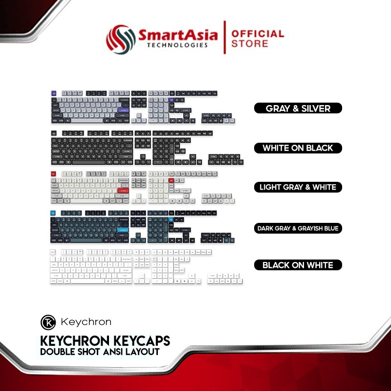 Keychron Double Shot ANSI layout KSA PBT Keycap Full Keycap Set ...