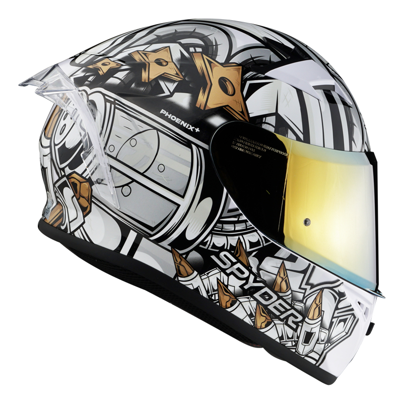 Spyder Full Face Helmet Phoenix + G Kaisen S1 (Free Clear Visor ...