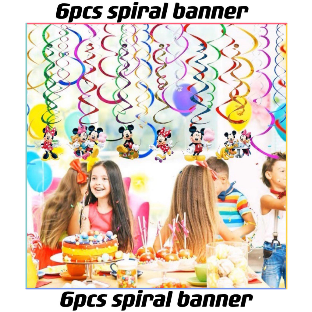 Spiral Banner Character Ribbon Hanging Swirl Flower Happy Party ...