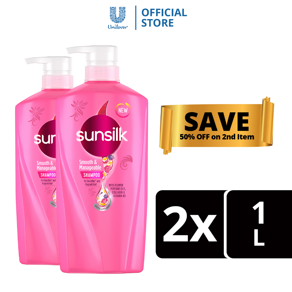 Sunsilk Shampoo Smooth & Manageable 1L x2 | Shopee Philippines