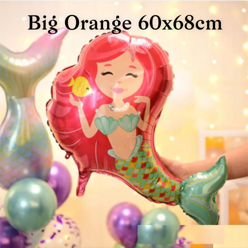 Large Mermaid Tail Balloon Mermaid Theme Birthday Decorations Under the ...