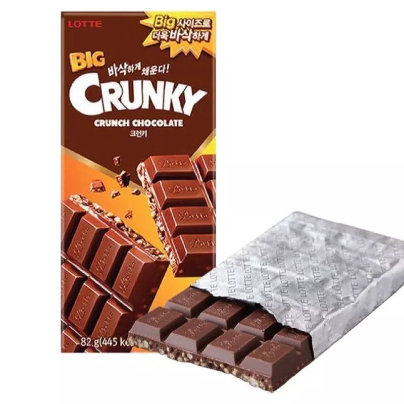 Lotte Big Crunky Crunch Chocolate 82g from korea | Shopee Philippines