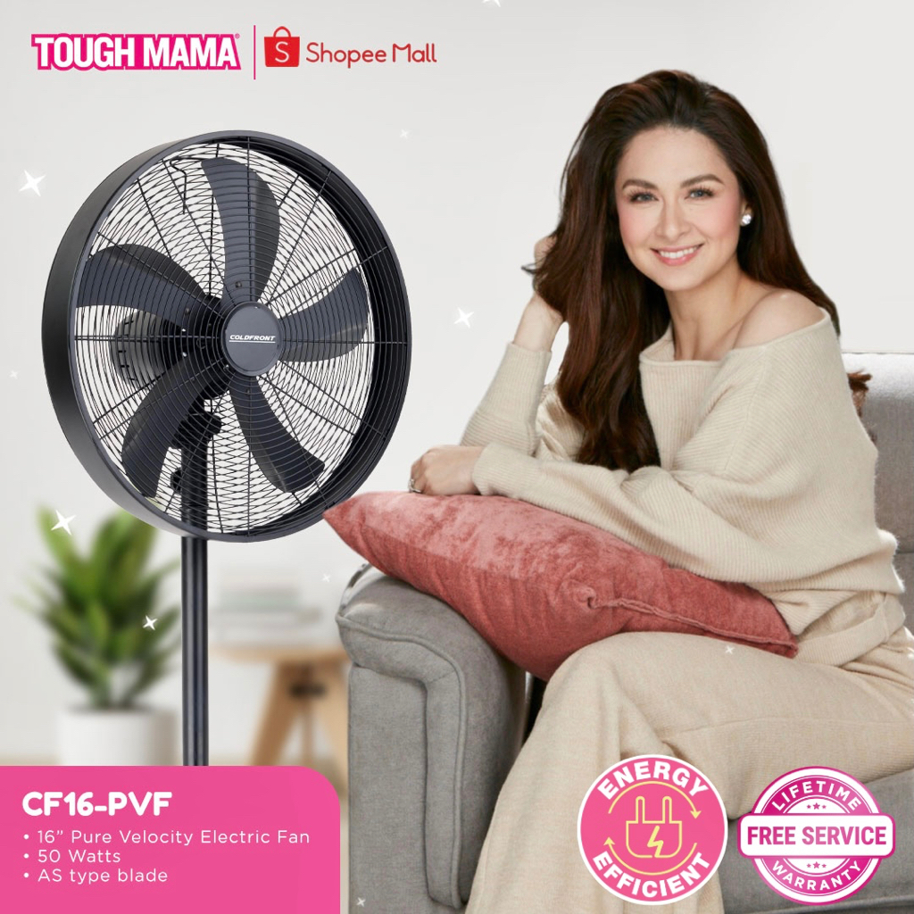 Tough Mama Coldfront CF16-PVF Pure Velocity BLACK Electric Stand Fan ...