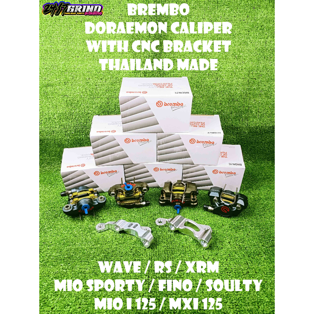 DORAEMON CALIPER WITH CNC BRACKET WAVE / RS / XRM / MIO SPORTY / MIO I ...