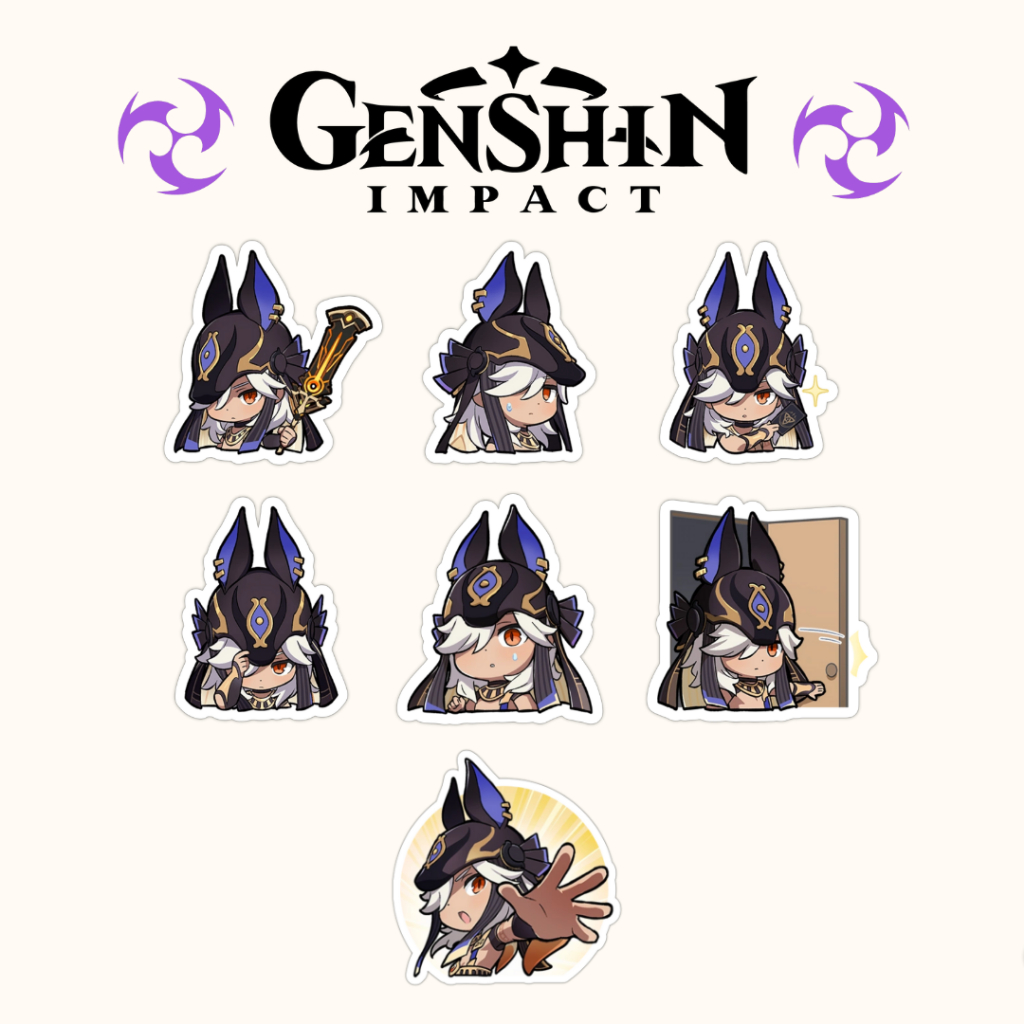 Genshin Impact Cyno Emoji Sticker Set (7pcs) | Shopee Philippines