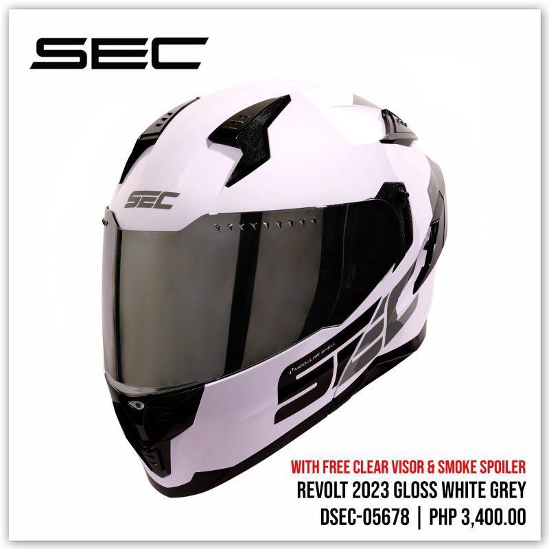 SEC Revolt v3 Modular Dual Visor Helmet with Free Clear Visor & Smoke ...