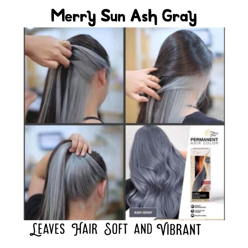 MERRY SUN Ash Grey Permanent Hair Color Vibrant Hair Color and Long ...
