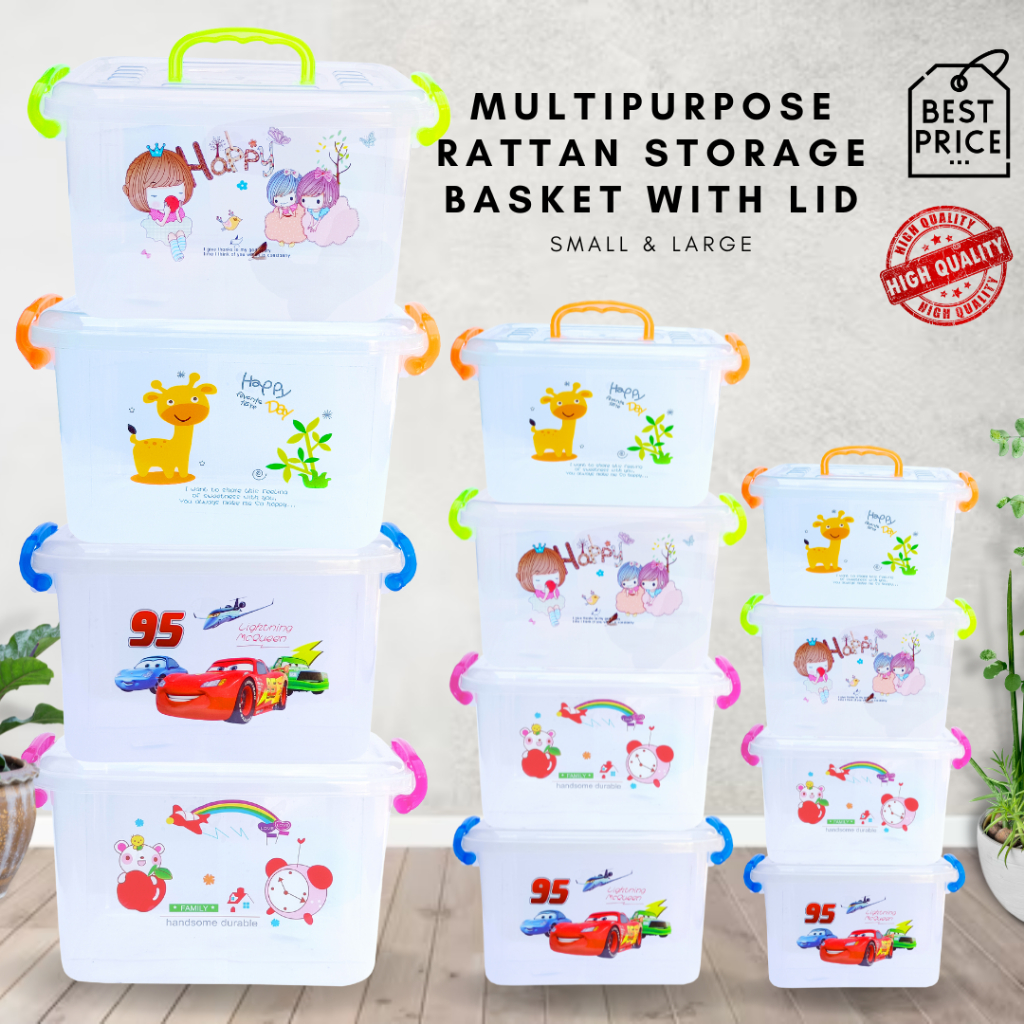 6L | 12L | 22L Transparent Storage Box Plastic Multipurpose Clear ...