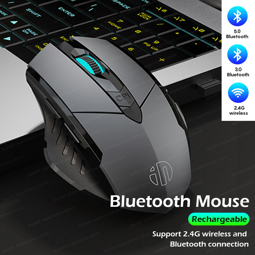 2.4G Wireless Mouse Rechargeable Office Adjustable DPI Mute Bluetooth ...