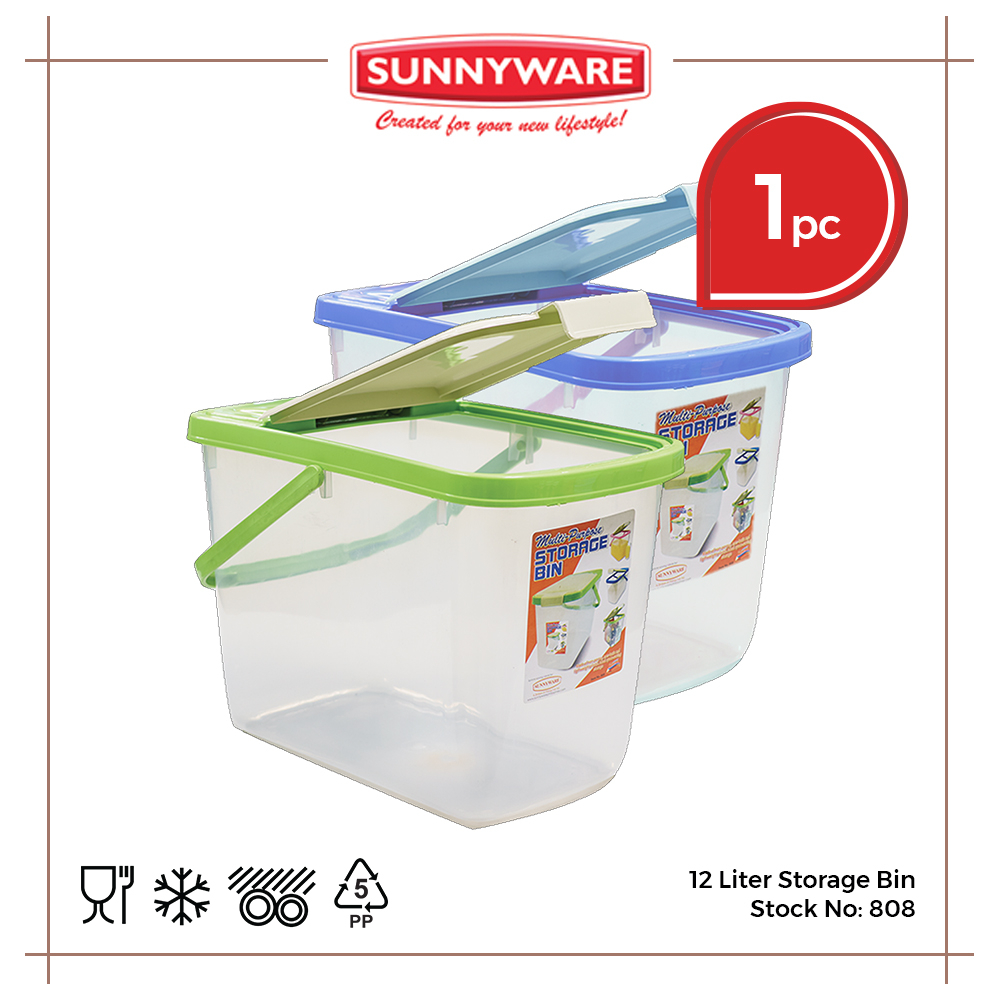 1pc 12 Liter Storage Bin [Sunnyware 808] | Plasticware | Food Storage ...
