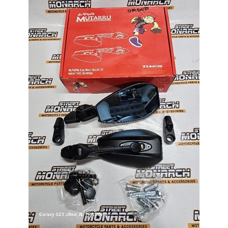 MUTARRU DUCATI V2 SIDE MIRROR FOR UNDERBONE / SCOOTER / SNIPER 135/150 ...