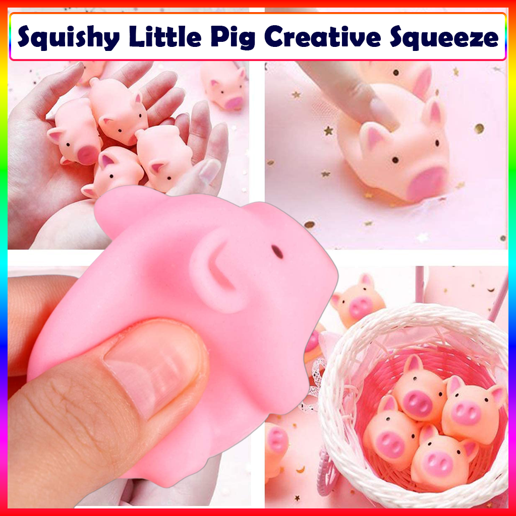 Squeaky Screaming rubber Pink Pig Toy Sound Fidget Squishy Stress ...