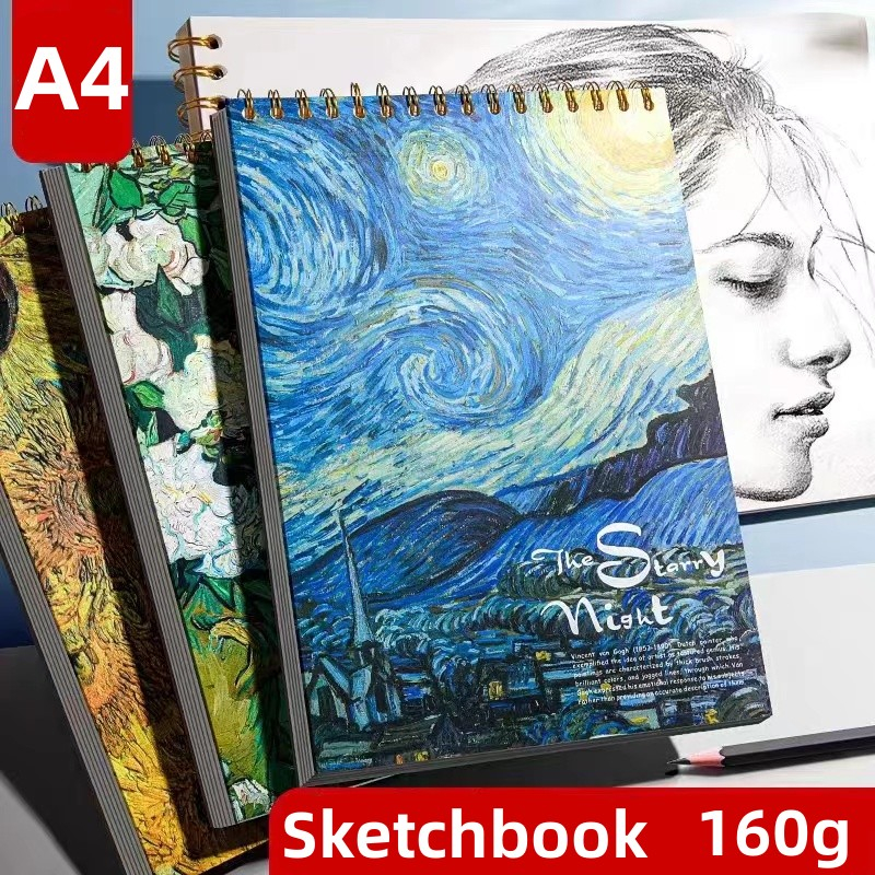 A4 Van Gogh Sketchbook blank drawing book Painting watercolor ...