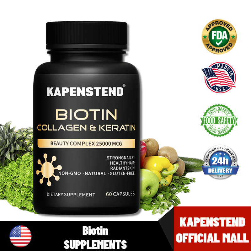 Biotin 5,000 mcg, Biotin Collagen Keratin Supplement -Hair Skin and ...