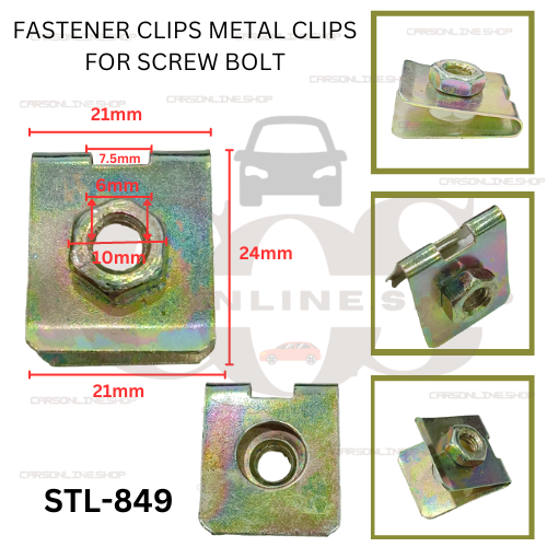 COS 6mm Car License Plate Fastener Buckle Metal Screw Nut U-Type Clips ...