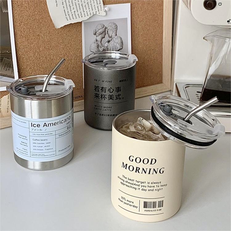 Iced Americano Tumbler Thermos Water Bottle Vacuum Insulated Coffee Mug ...