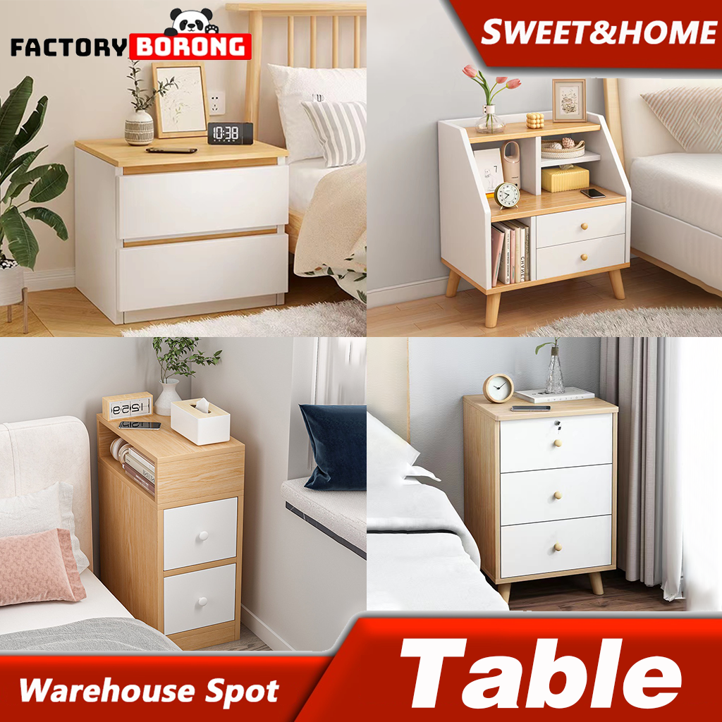 *READY STOCK* Bedside table with drawers Nordic modern design ...