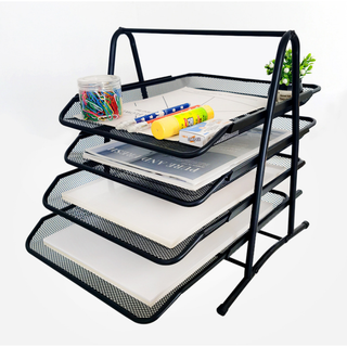 Metal Mesh Paper Document Tray Organizer Sliding File Storage Iron Rack ...