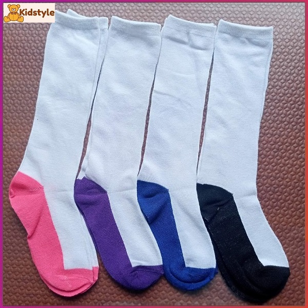 KidStyle 3pairs Long Socks Girl Student kids Socks White Base/Colored ...