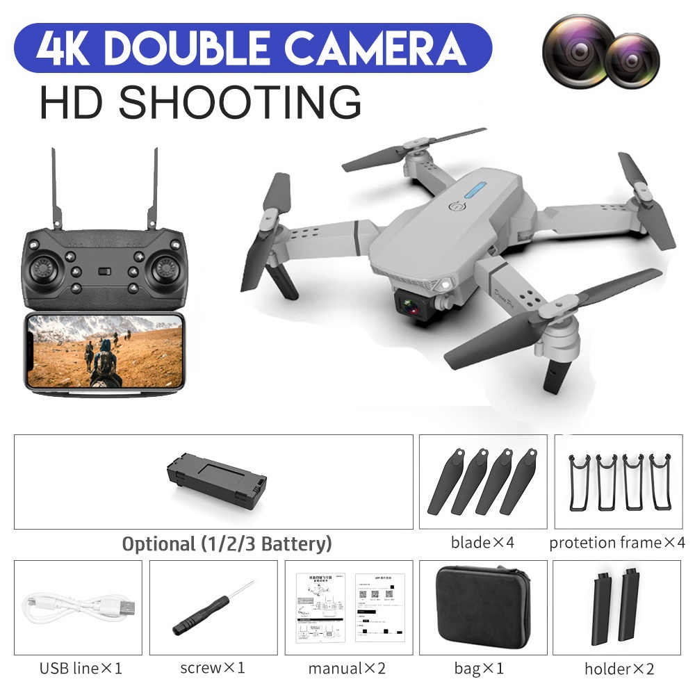 2024 Drone E88 4K HD Camera Dron Wifi FPV Foldable Professional Drone ...