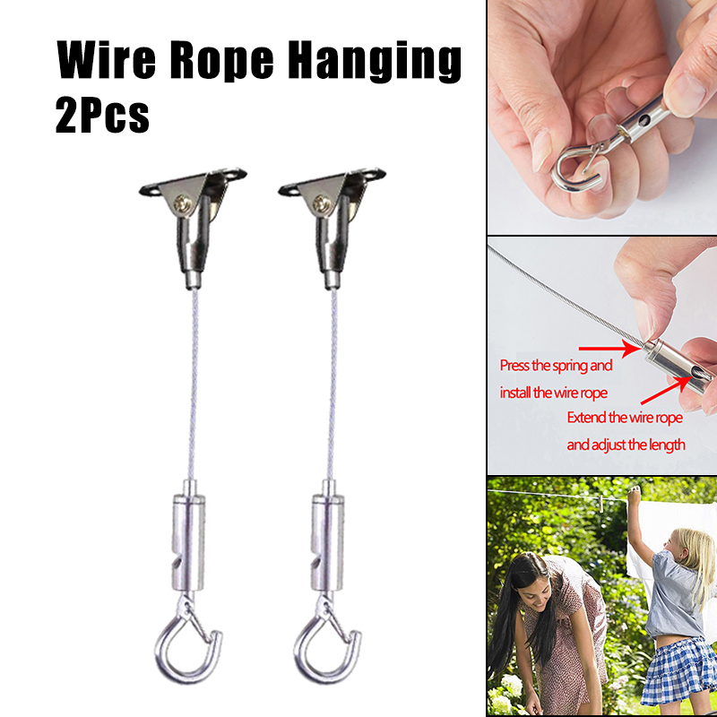 2Pack Adjustable Ceiling Wall Mount Hanging Wire for Picture Light ...