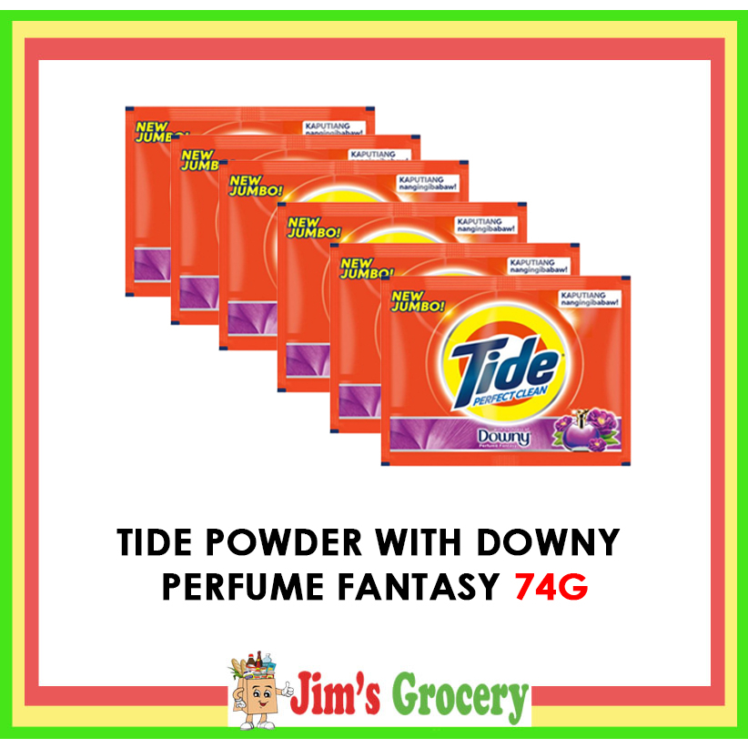 JIMS TIDE LAUNDRY POWDER WITH DOWNY PERFUME FANTASY 74G (VIOLET) (BY 6 ...