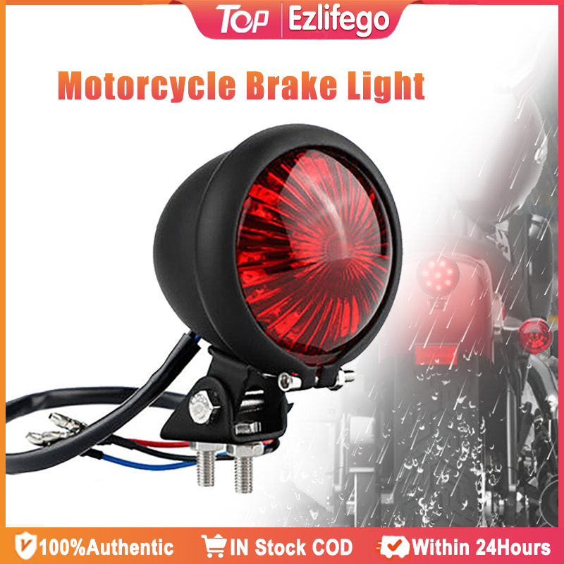 Universal Motorcycle Tail Light Brake Light Round Vintage Red Cafe ...