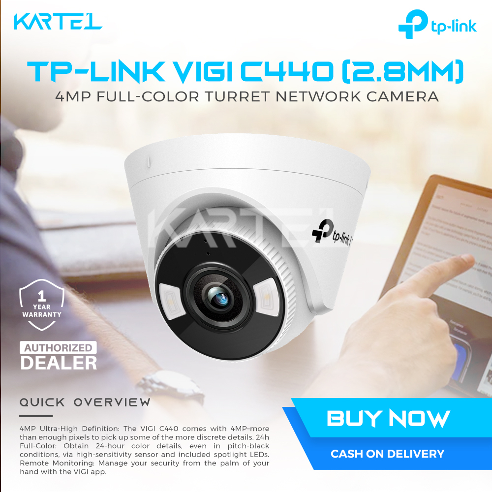 TP-LINK VIGI C440 4MP Full-Color Turret Network CCTV Camera | Shopee Philippines