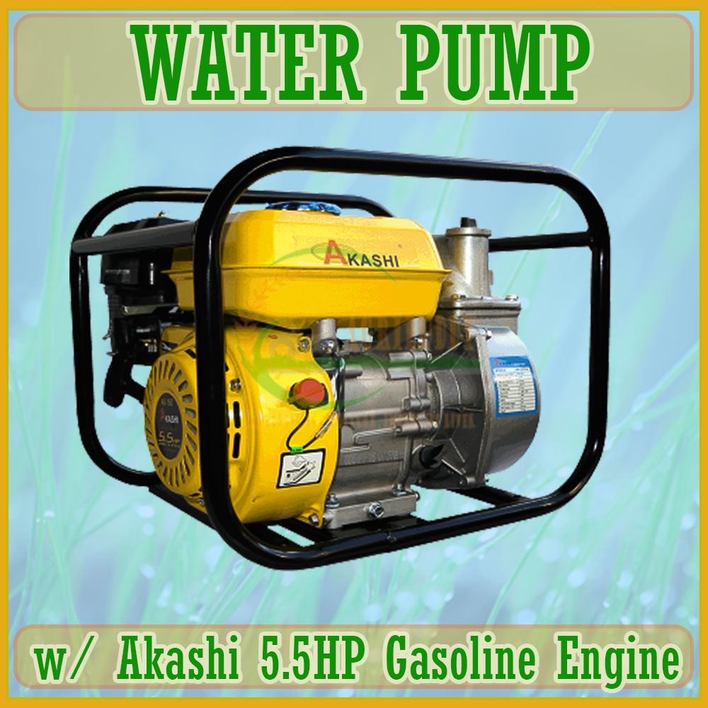 2x2 3x3 Water Pump with 5.5HP Gasoline Engine Akashi Brand | Shopee ...