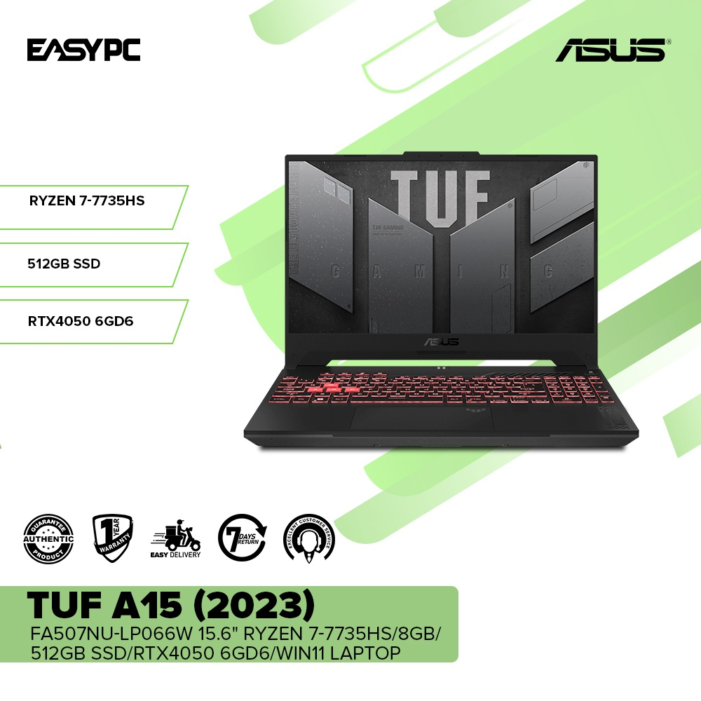Asus TUF A15 (2023) FA507NU-LP066W and FA507NV-LP051W 15.6" Ryzen 7 ...