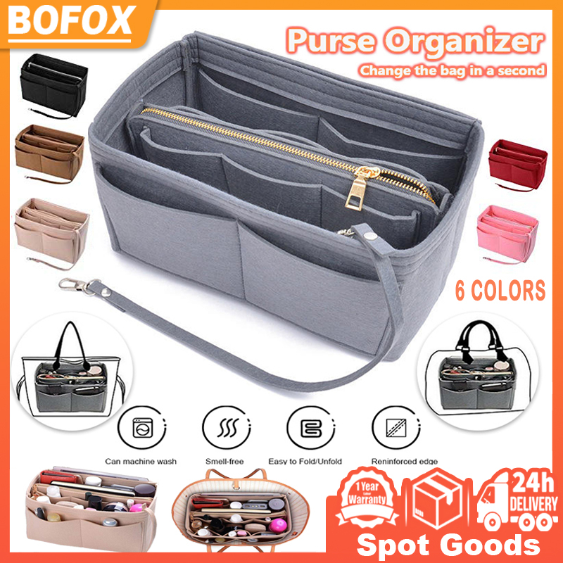Bag Organizer Tote Pouch Purse Organizer Insert Felt Bag Organizer Travel Makeup Bag Insert ...