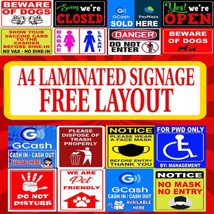 LAMINATED A4 SIGNAGE MAKAPAL WE CUSTOMISE | Shopee Philippines